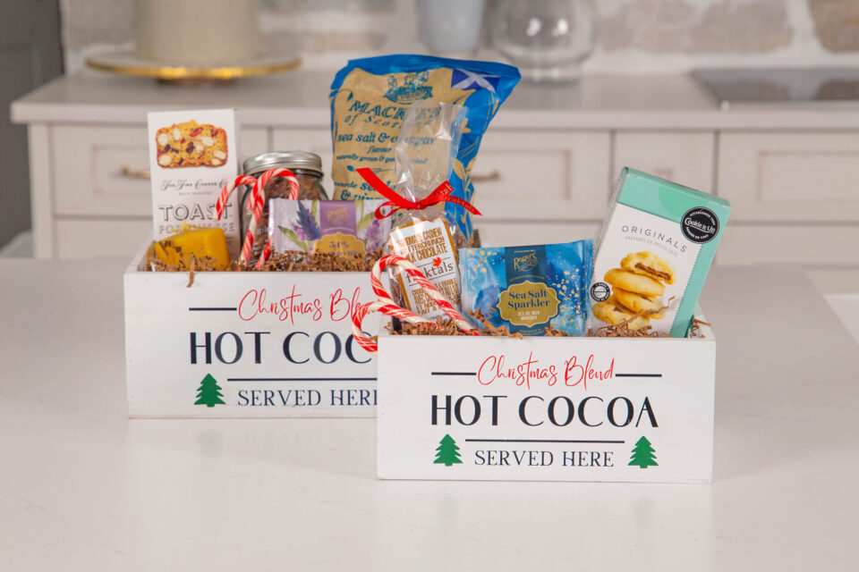 S/2 RECT WOOD CRATES WHITE HOT COCOA | Bacon Basketware Limited